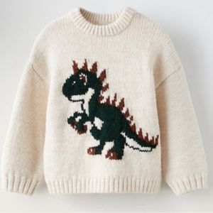 Zara | Shirts & Tops | Zara Kids Knit Dinosaur Sweater | Poshmark